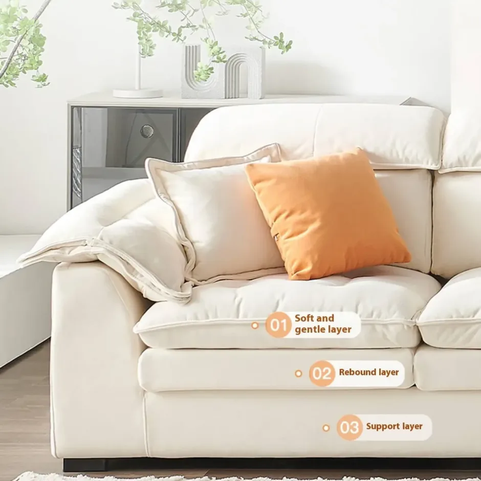 Globe Furnishings - Minimalist Cat-Resistant Fabric Chaise Sofa
